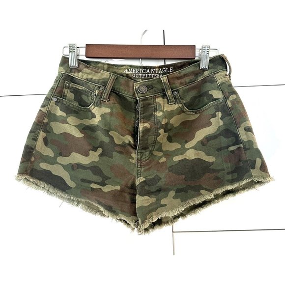 American Eagle Outfitters | Shorts | American Eagle Green Camo Denim ...